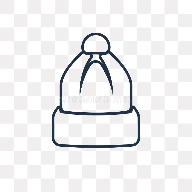 Winter Hat Vector Icon Isolated on Transparent Background, Linear ...