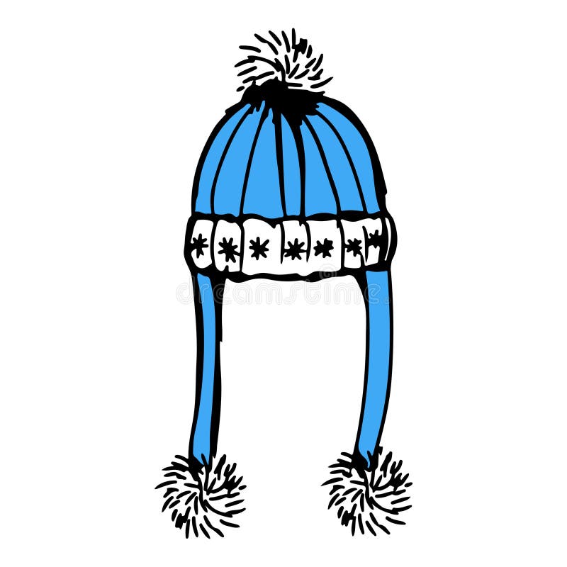 Winter Hat on white back stock vector. Illustration of head - 295054216