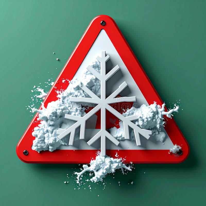 Triangular Snow Warning Sign Stock Illustrations – 186 Triangular Snow ...