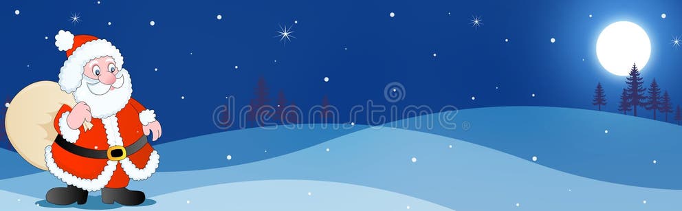 Winter Header / Banner Santa Stock Illustration - Illustration of ...