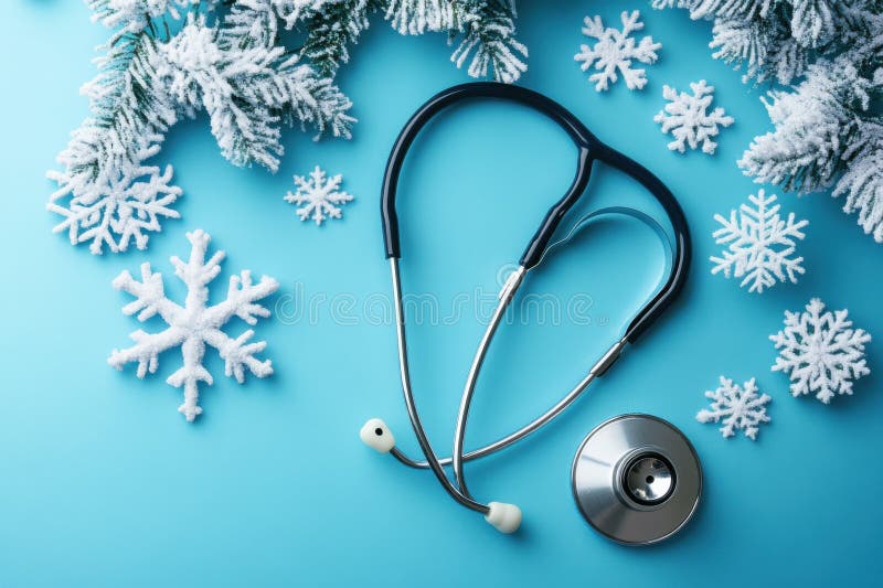 Winter Healthcare Scene: Stethoscope Stock Illustration - Illustration ...