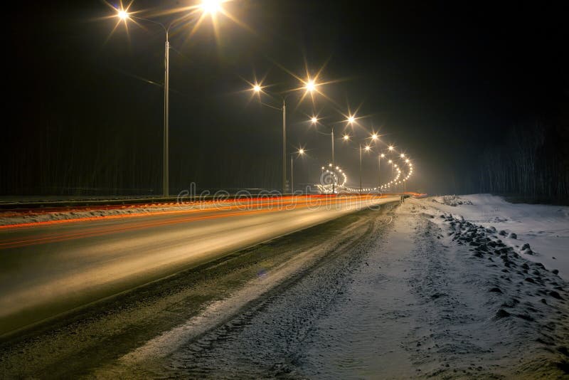 Snowy freeway stock image. Image of road, driving, slip - 1844131