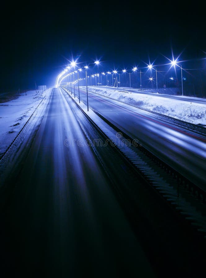 Snowy sky road stock photo. Image of color, road, winter - 43252438