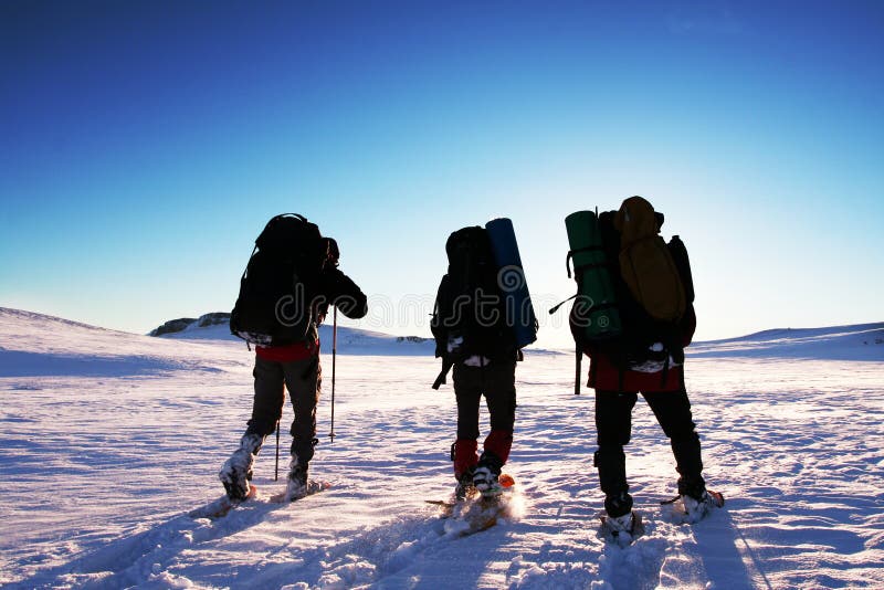 Winter hike stock image. Image of hiking, camp, winter - 54194751