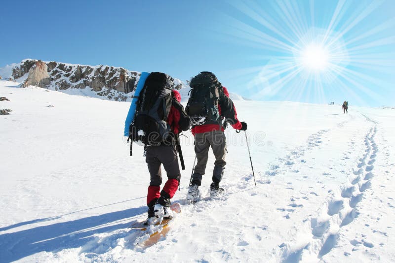 Winter hike stock photo. Image of trekking, hiking, season - 54195856