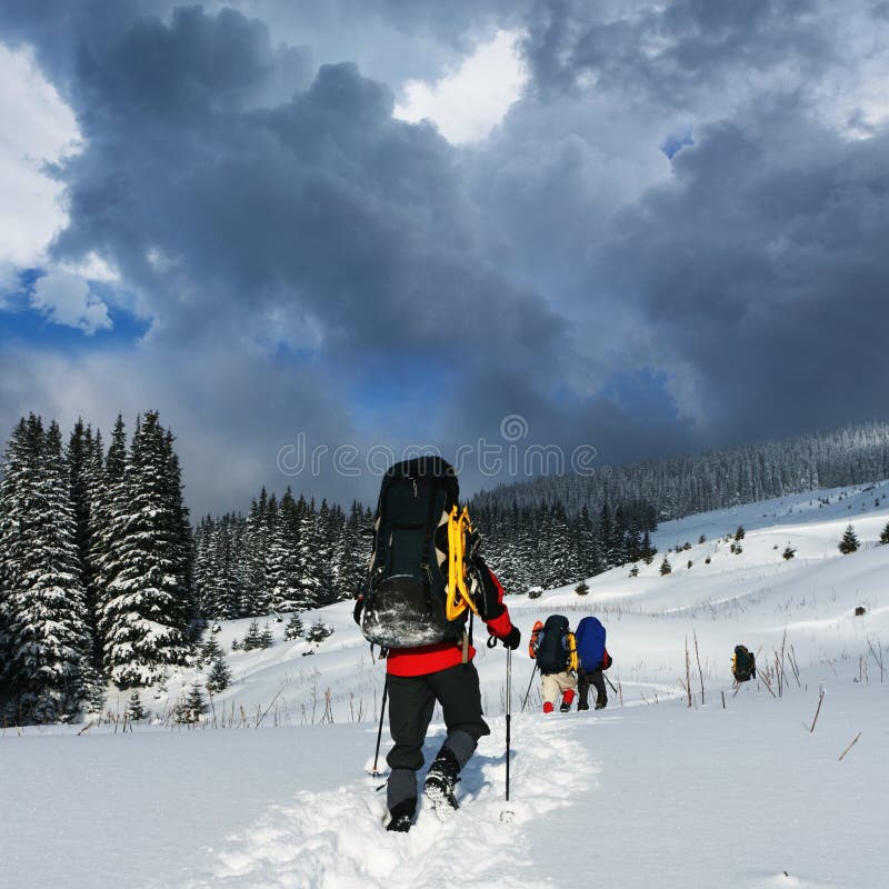 Winter hiking stock photo. Image of high, climb, mountain - 10540396