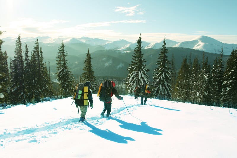 Winter hiking stock image. Image of slope, hiking, outside - 8391539