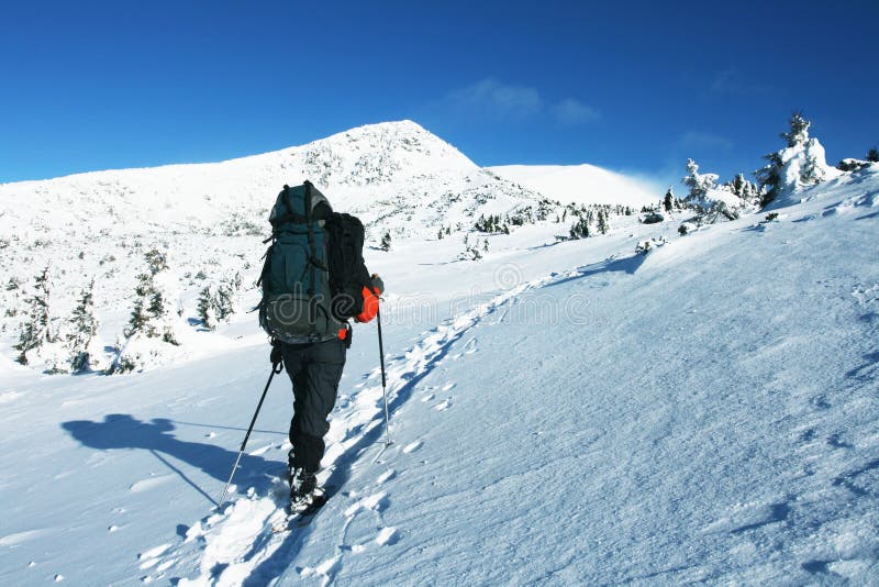 Winter hiking stock photo. Image of people, travel, morning - 54196854