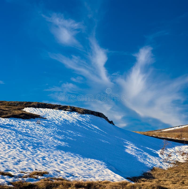Winter hill landscape stock photo. Image of steppe, snow - 17451824