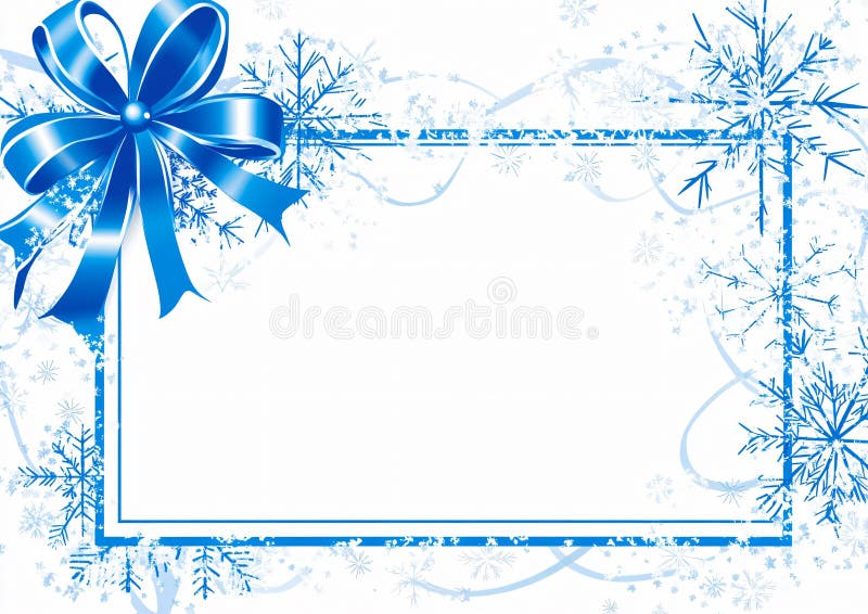 Winter Holiday Blue Ribbon Snowflake Frame Border High Quality Image ...