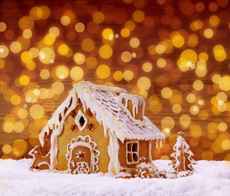 Winter Holiday Gingerbread House . Stock Photo - Image of border ...