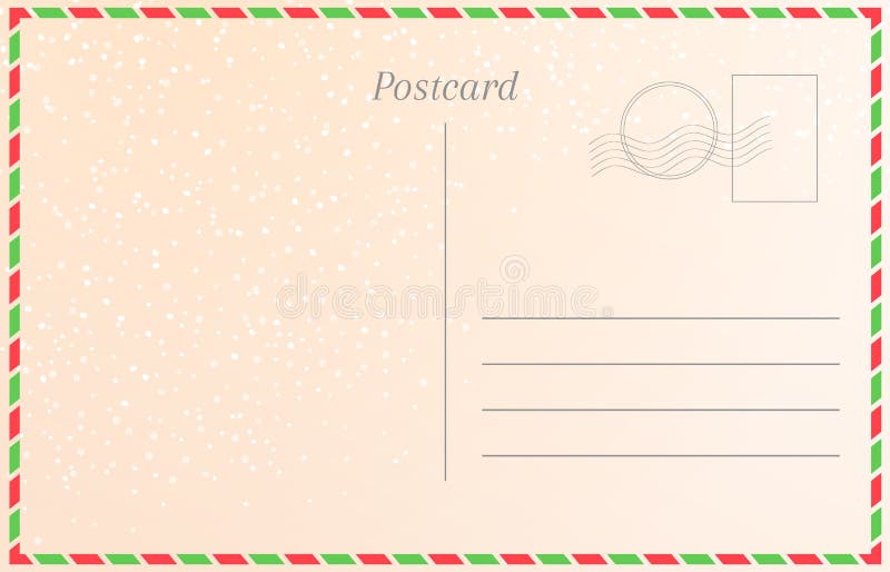 Winter Holiday Postcard with Snowfall. New Year Greeting Card Template ...