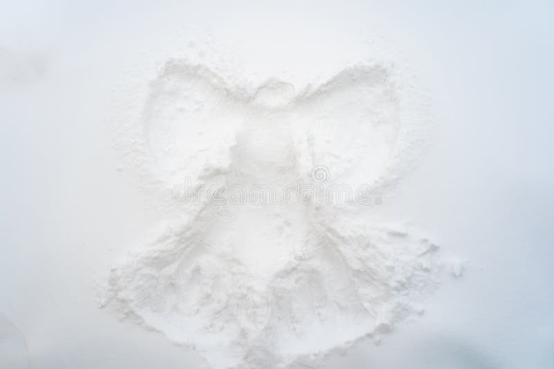 Winter Holiday Snow Angel, Top View Stock Photo - Image of winter ...