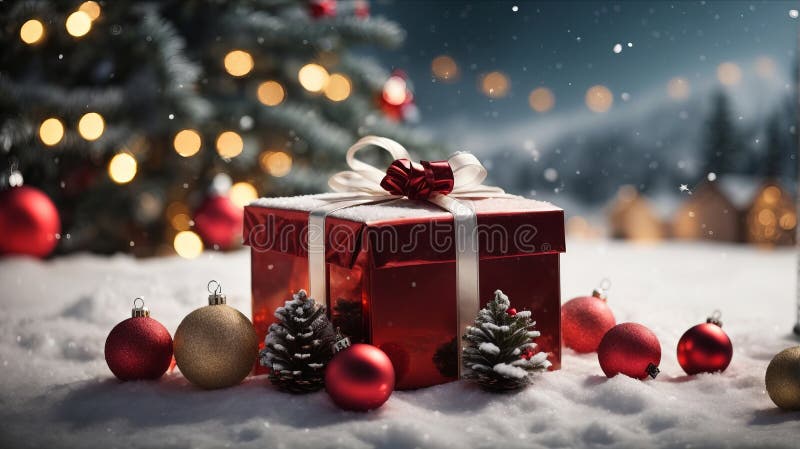 Winter Holiday Square Template with Christmas Decoration Stock ...