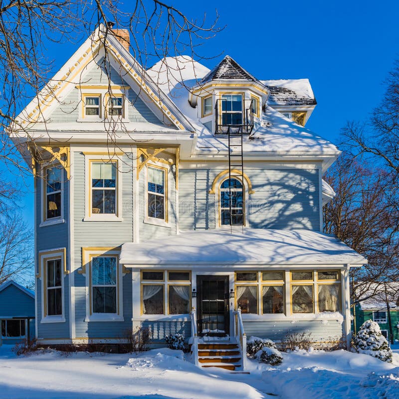 Winter Mansion stock photo. Image of family, estate, large - 14825252