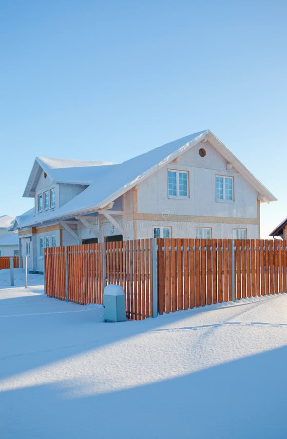 Winter house stock photo. Image of house, outdoor, white - 14034092