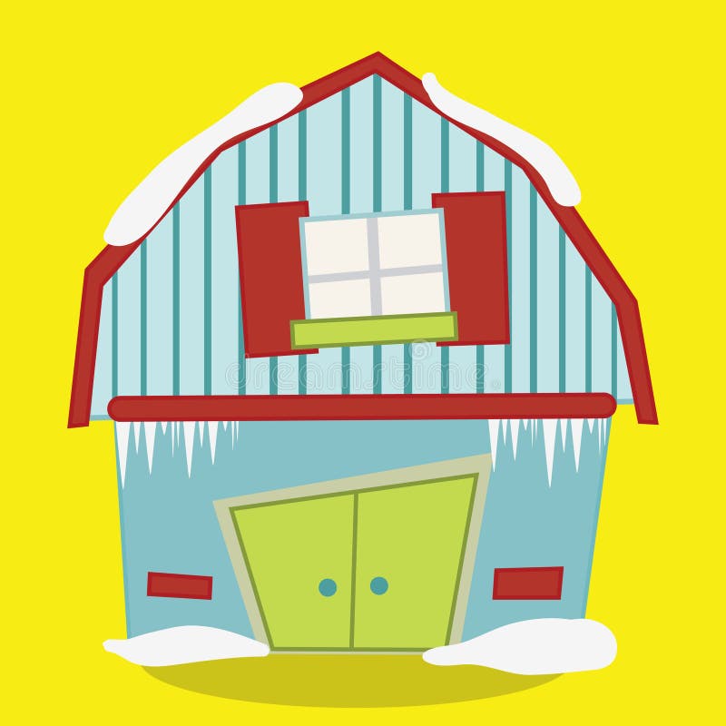 Winter house barn 02 stock vector. Illustration of winter - 197990278