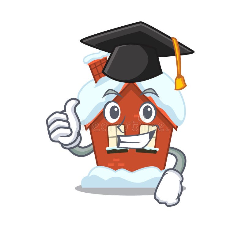 Winter House in the Cartoon Shape Graduation Hat Stock Vector ...