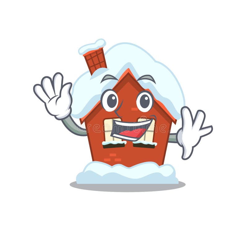 Winter House in the Cartoon Shape Waving Stock Vector - Illustration of ...
