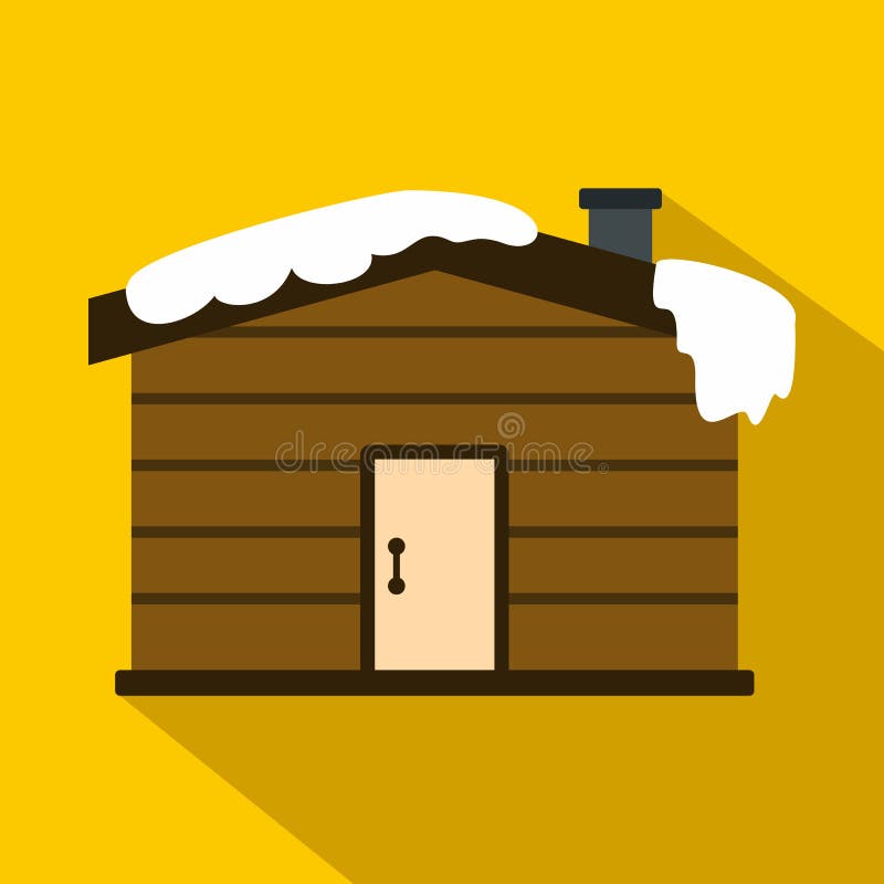 Winter House Icon, Flat Style Stock Vector - Illustration of cold ...