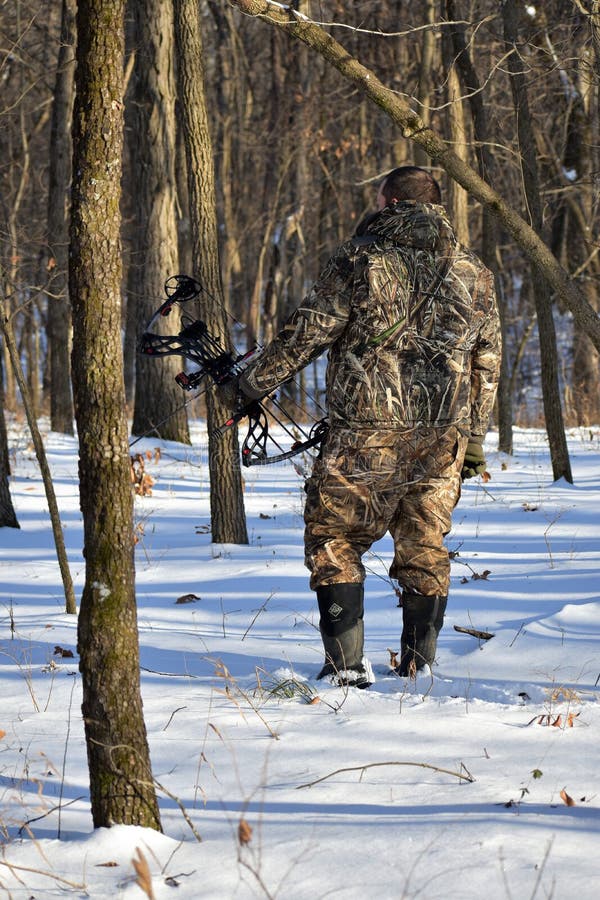 Winter hunter stock photo. Image of hunter, woods, winter - 121789440