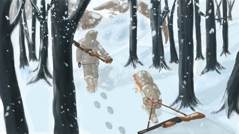 Hunting in the Forest Banner1 Stock Vector - Illustration of green ...