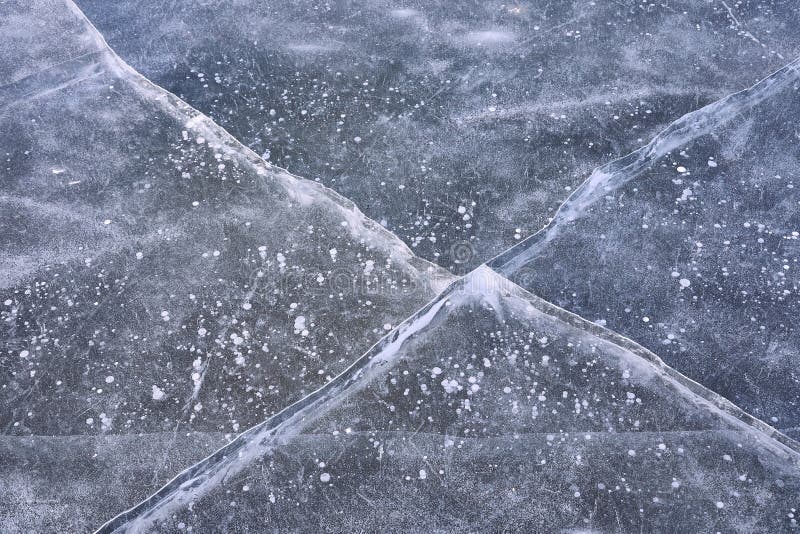 Winter ice with cracks stock image. Image of freeze - 235960073