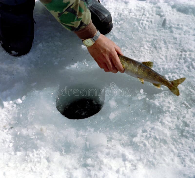 Winter Ice Fishing Ontario Canada Stock Photo - Image of snow, fishing ...
