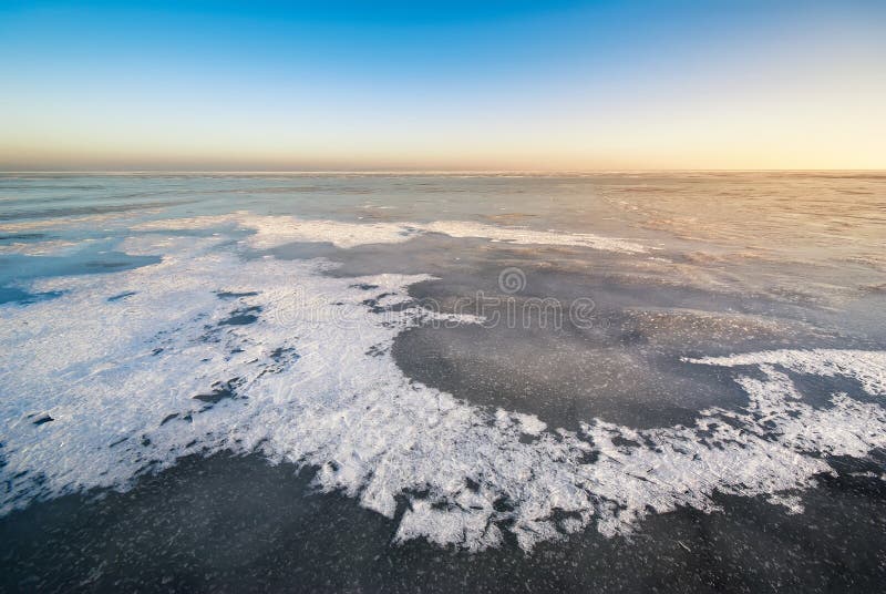 Winter ice landscape. stock photo. Image of frozen, country - 74973688
