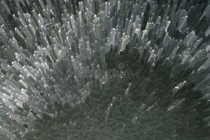 Winter Ice Mosaic Geometric Shapes. Visualization and 3D Render ...