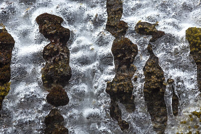 Winter Ice Patterns on the Ledge at Case Mountain, Connecticut Stock ...
