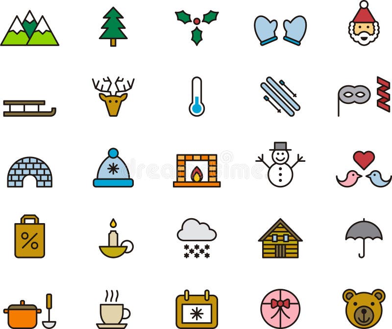 Winter icon collection stock vector. Illustration of collection - 41786193