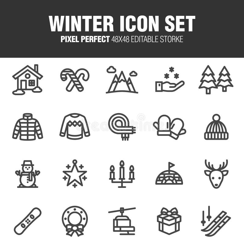 WINTER ICON SET stock vector. Illustration of decoration - 134396611