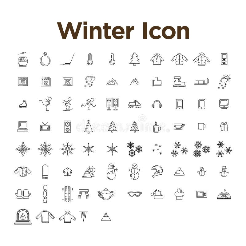 Winter Icon Set stock vector. Illustration of icons, winter - 58736538