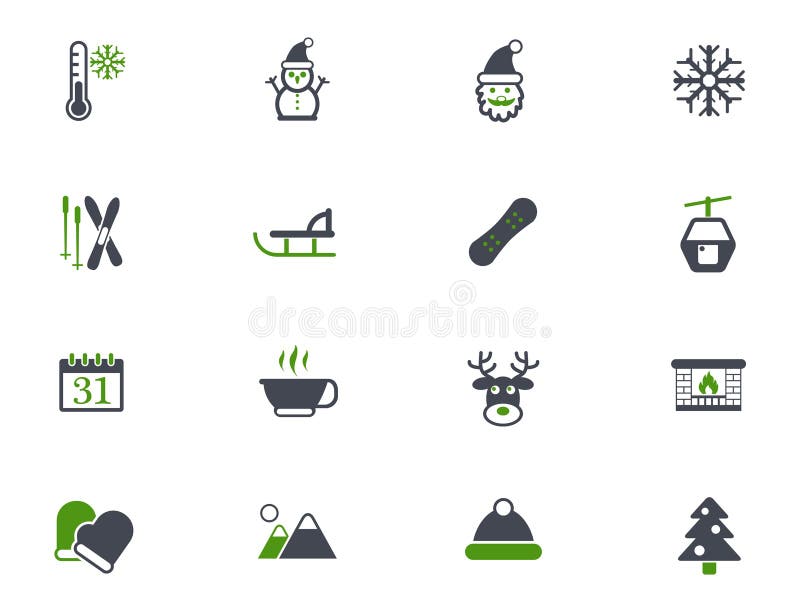 Winter icon set stock vector. Illustration of fireplace - 232821662