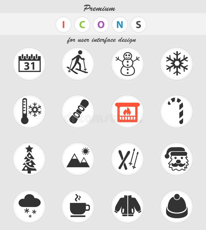 Winter icon set stock vector. Illustration of jacket - 122727571