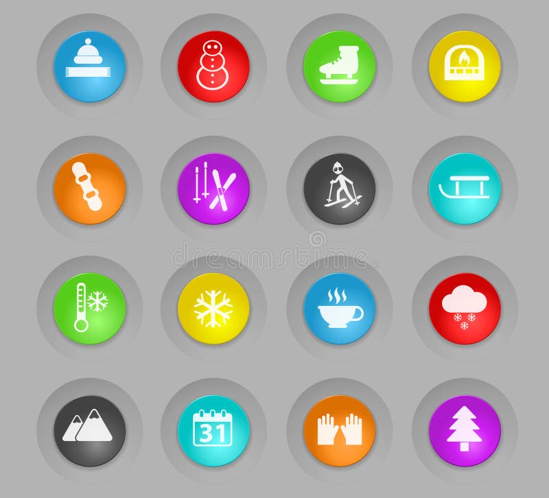 Winter icon set stock vector. Illustration of winter - 126327583