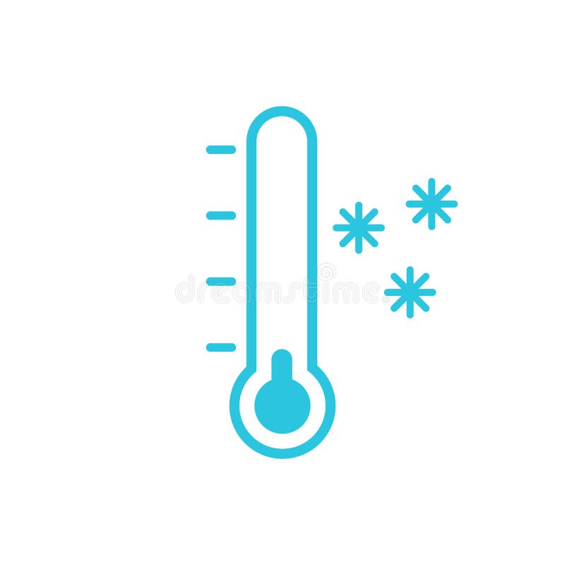 Winter Icon, Thermometer with Snowflakes. Isolated on White Background ...