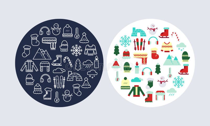 Winter Icons Pack. Isolated Winter Symbols Collection. Graphic Icons ...