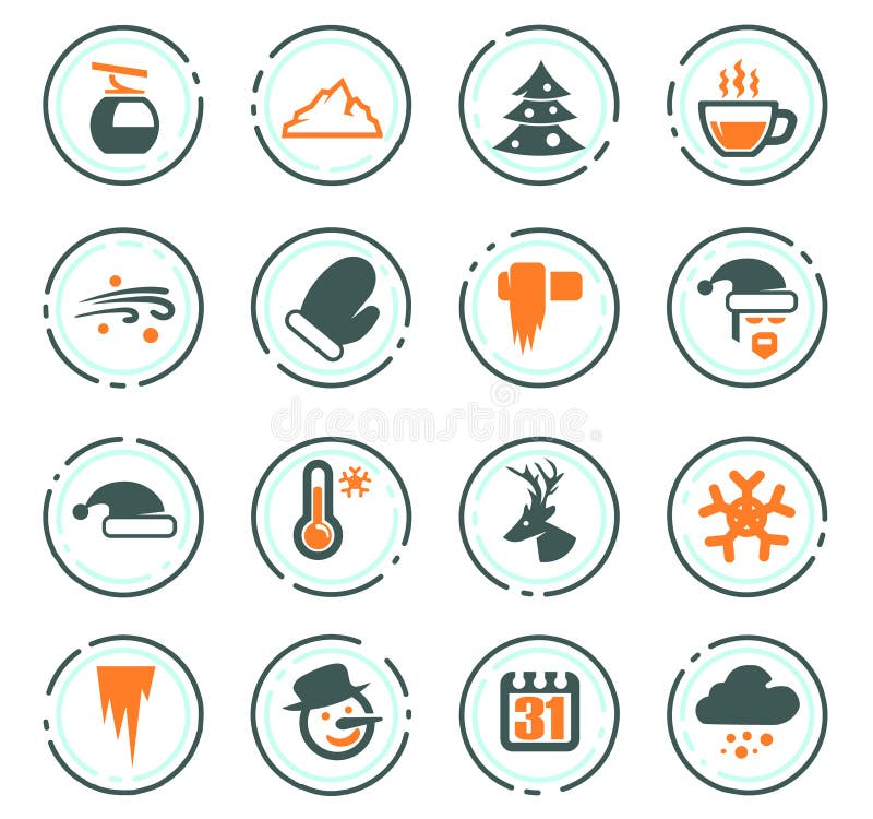 Winter icons set stock vector. Illustration of abstract - 155376654