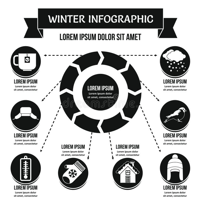 Winter Infographic Concept, Simple Style Stock Vector - Illustration of ...