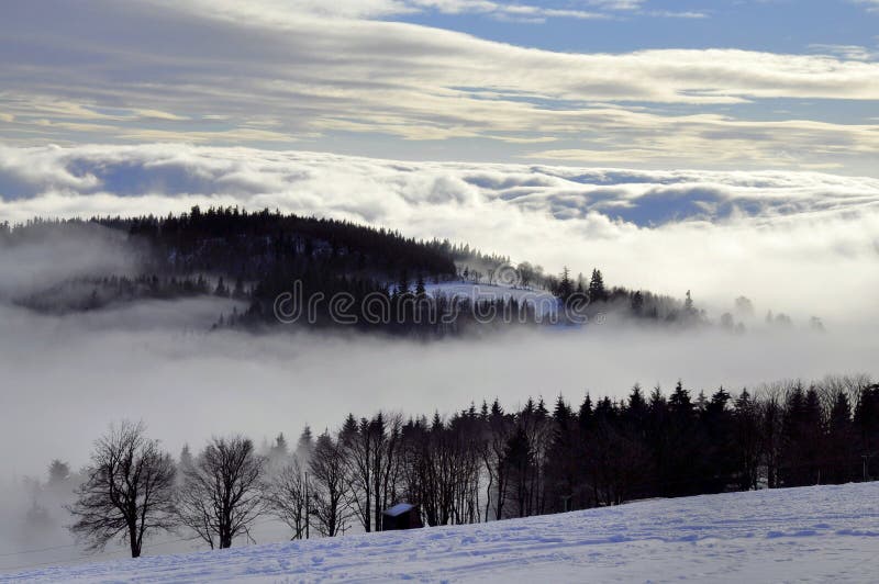Winter inversion stock photo. Image of shine, hory, hilly - 49009788