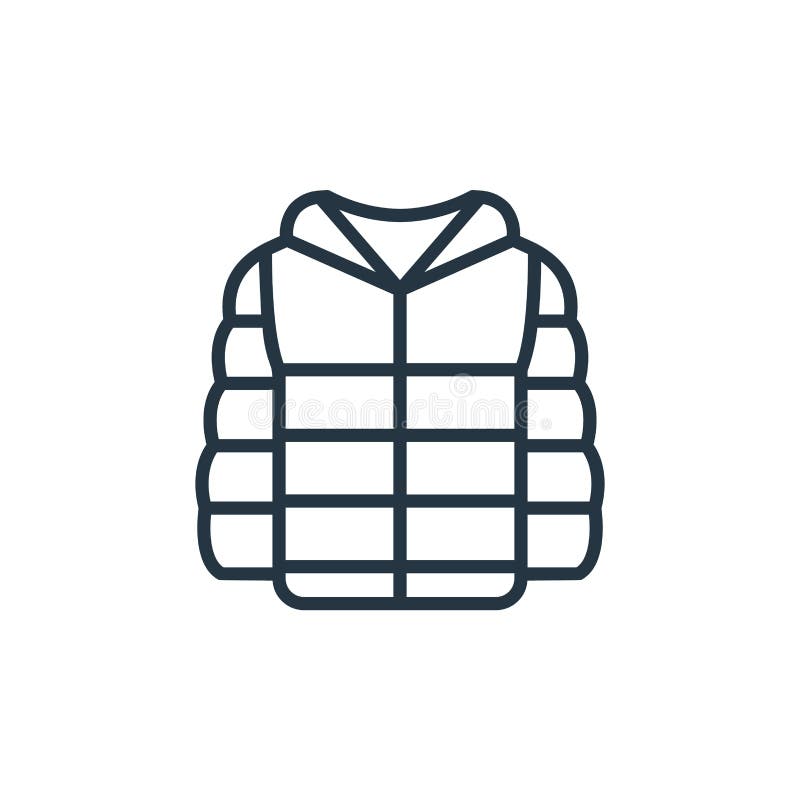 Jacket Vector Icon Isolated on White Background. Outline, Thin Line ...