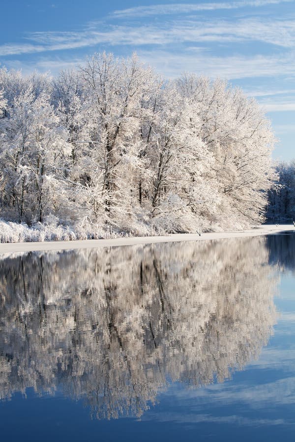 Winter, Jackson Hole Lake stock image. Image of flocked - 30175867