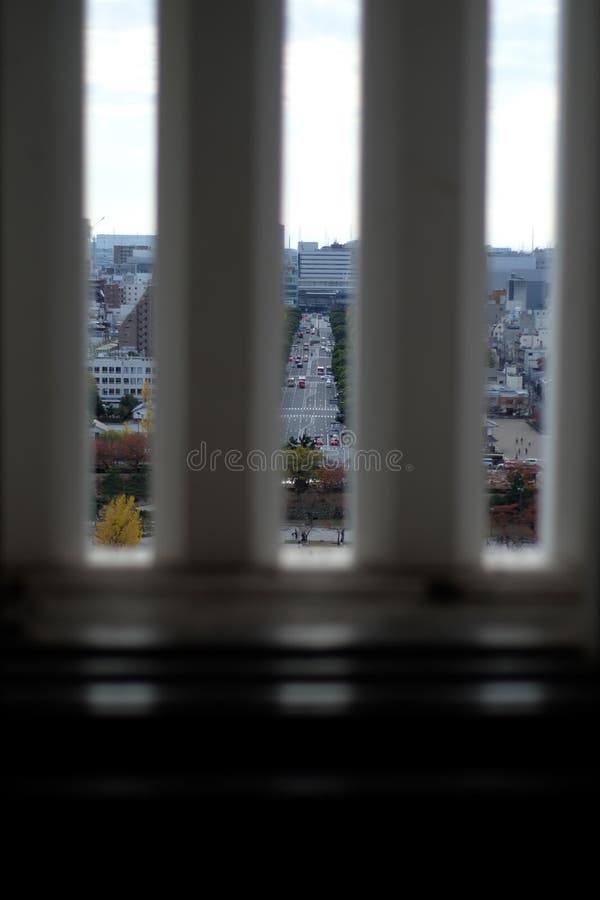 Scene from Window View of Heavy Industry Estate with Beautiful D Stock ...