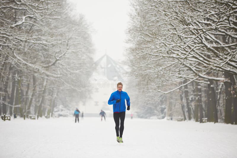 Winter jogging stock image. Image of training, activity - 8243105