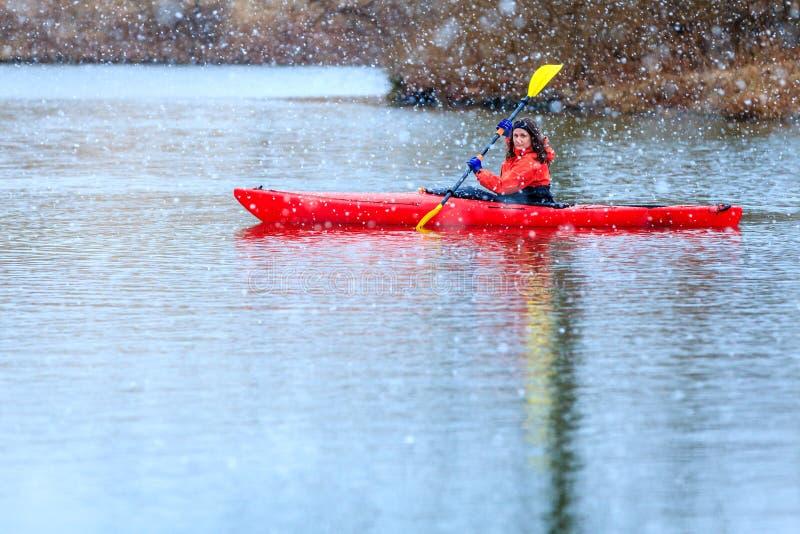 Winter kayaking stock photo. Image of season, sport, winter - 43853802