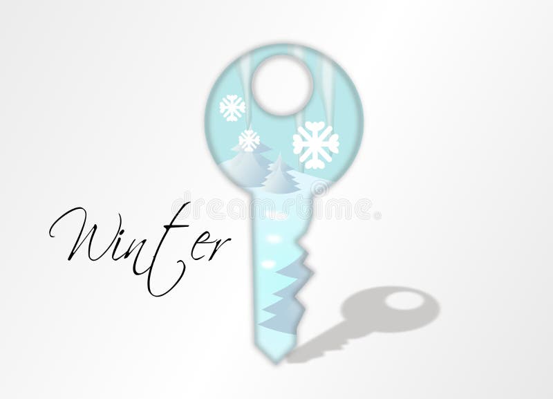 Winter Key stock illustration. Illustration of snowflake - 45754443