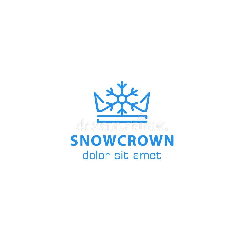 Winter King, Snow Crown Icon Logo Template Stock Vector - Illustration ...