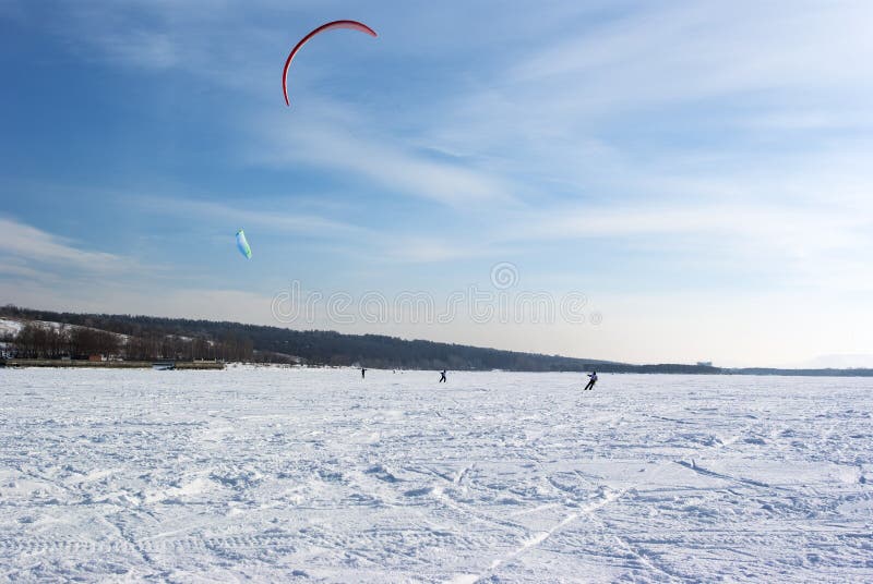 Winter kite stock photo. Image of adventure, sail, helmet - 29102154